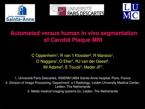 Ppt Automated Versus Human In Vivo Segmentation Of Carotid Plaque Mri Powerpoint Presentation