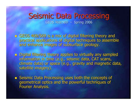 Seismic Data Processing