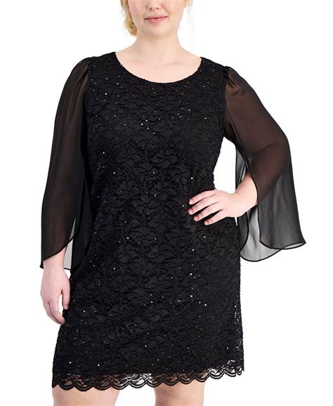 Connected Plus Size Sequined Lace Sheath Dress Macys