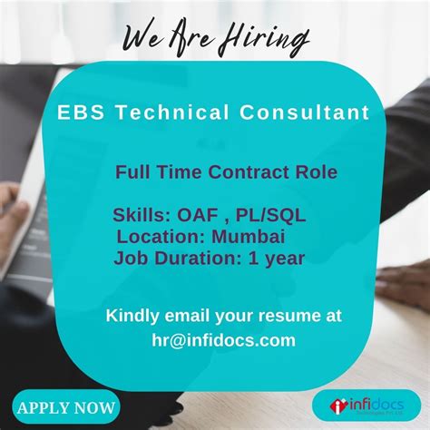 Infidocs Technologies Pvt Ltd Hr On Linkedin Ebstechnical Oracle Oraclejobs Oracleebs