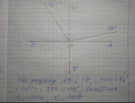 На рисунку АВ і Сd кут СОК 37 градусів кут МОС кут ВОК 142 градусів Знайдіть 1 кут МОК