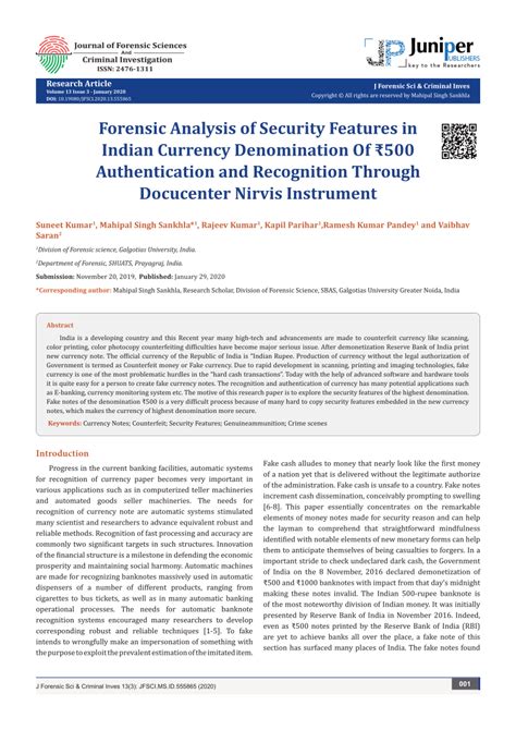 Pdf Forensic Analysis Of Security Features In Indian Currency Denomination Of ₹500