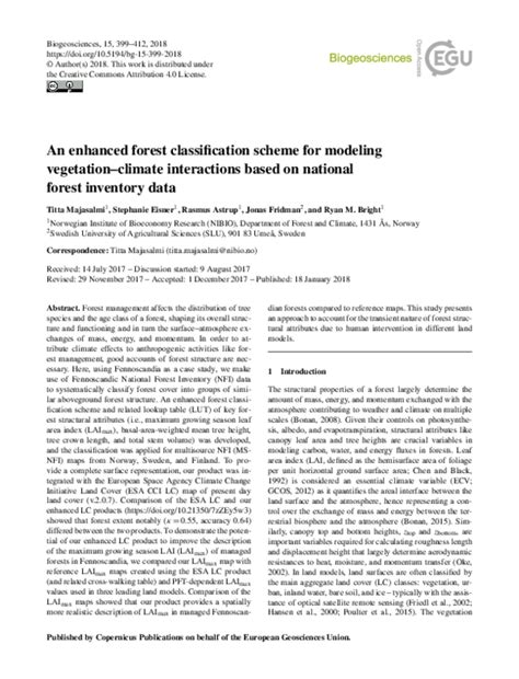 Pdf An Enhanced Forest Classification Scheme For Modeling Vegetation