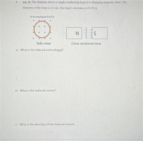 Solved 1 Am I The Diagram Shows A Single Conducting Loop