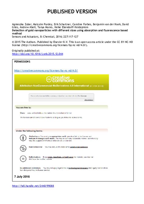 Pdf Detection Of Gold Nanoparticles With Different Sizes Using Absorption And Fluorescence