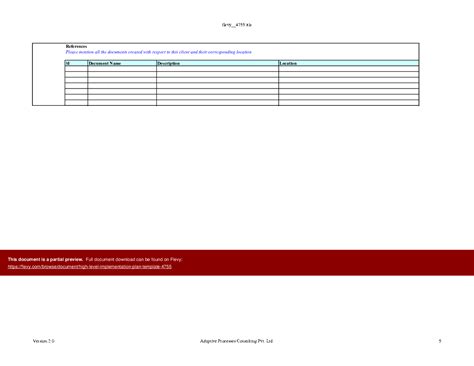 high level implementation plan template excel workbook xls flevy