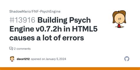 building psych engine v0 7 2h in html5 causes a lot of errors · issue 13916 · shadowmario fnf