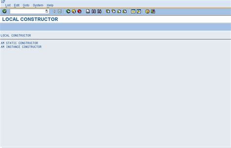 Sap Tech Local Class Creation Of Constructor