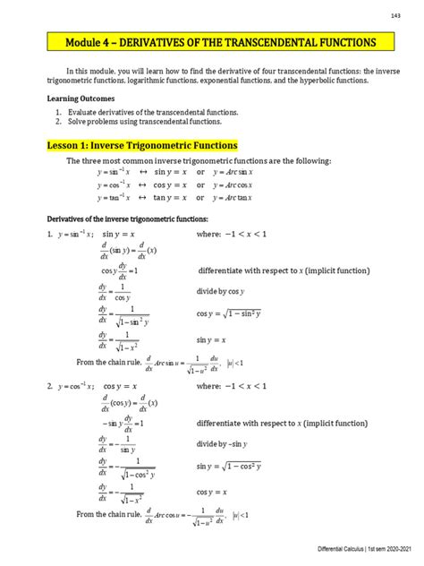 Module 4 Lesson 1 Pdf Trigonometric Functions Function Mathematics