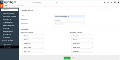 Field Mapping For Vtiger Crm Simplify Crm Management With Field Autofill