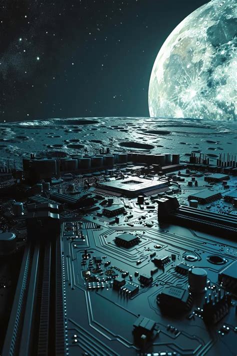 Graphic Of Conceptual Art Of Technological Trends Of On A Moonlit