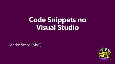 Code Snippets No Visual Studio YouTube