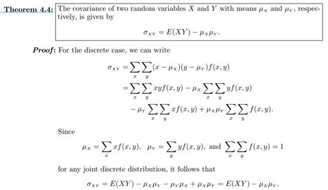 Definition Of Mean Of A Random Variable In Joint Probability Distribution Mathematics Stack