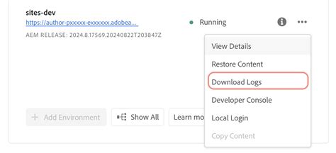 Tailing Logs On Aem As Cloud Service