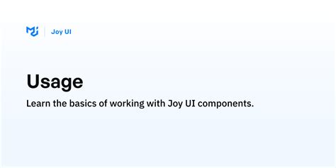 Usage Joy Ui