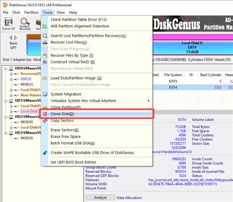 Clone Copy Disks DiskGenius