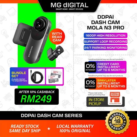 Ddpai Dash Cam Mola N Pro P High Resolution Rotation Hours Parking Monitoring