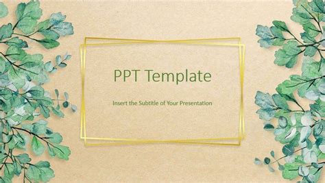 Green Leaves PowerPoint Template