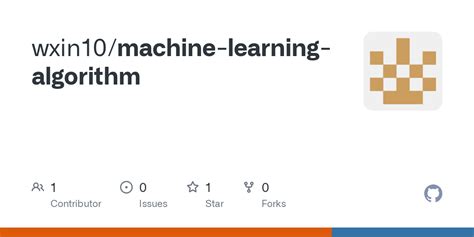 Github Wxin10machine Learning Algorithm