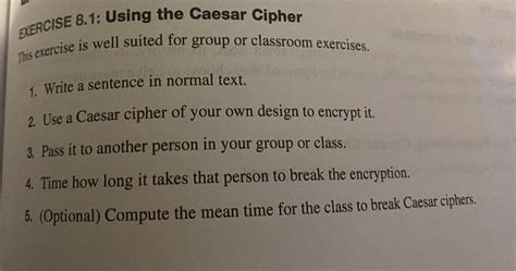 Solved Exercise 8 1 Using The Caesar Cipher This Exercise