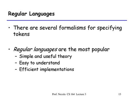 Lexical Analysis Lecture 3 4 Prof Necula Cs 164 Lecture Ppt Download