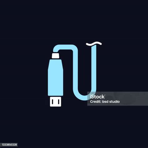 Mikro Usb Output Rgb Warna Manual Label Ikon Untuk Tema Gelap Ilustrasi Stok Unduh Gambar