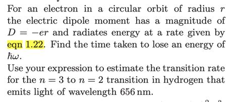 Solved For An Electron In A Circular Orbit Of Radius P The Chegg