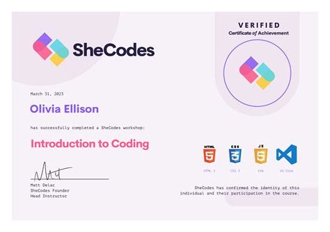 Olivia Ellison Shecodes Profile Shecodes