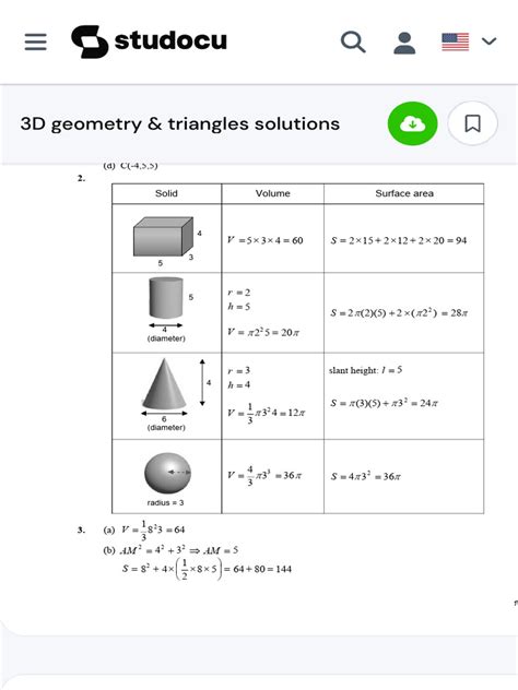 3d Geometry And Triangles Solutions Maa Sl Exercises 3 1 3 Solutions 3d