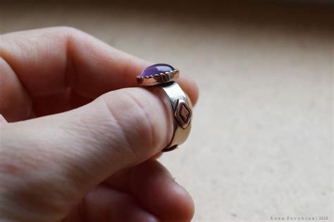 Кольцо с аметистом нейзильбер медь медное кольцо кольцо из нейзильбера в интернет магазине на