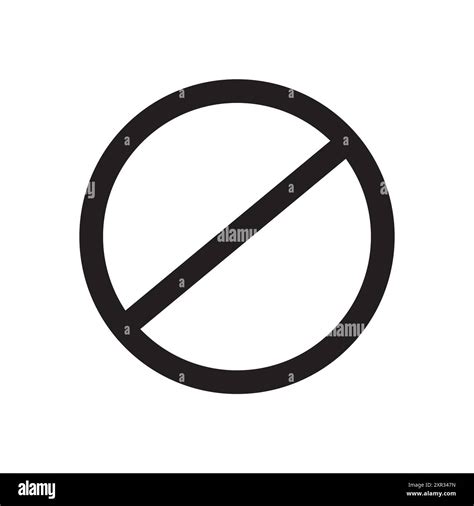 Prohibited Sign Icon Simple Black Circle Diagonal Line Detail Vector