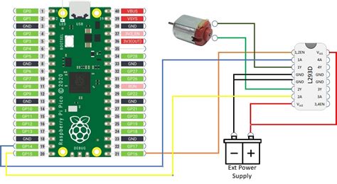 L293d And Dc Motor With Raspberry Pi Pico And Micropython