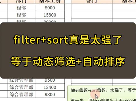 Filter函数sort函数太强了,等于动态筛选自动排序 Mkccloveyou 办公 哔哩哔哩视频 Filter函数sort函数太强了,等于动态筛选自动排序 Mkccloveyou 办公 哔哩哔哩视频