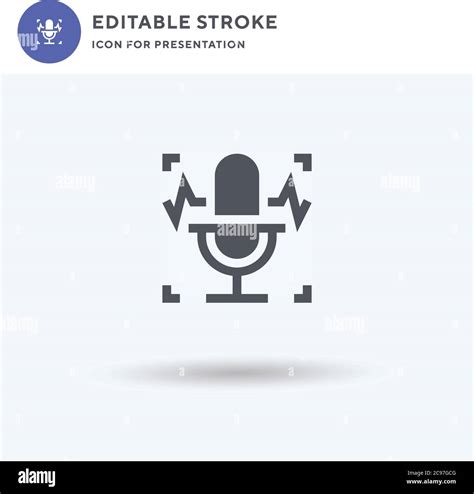 Voice Recognition Icon Vector Filled Flat Sign Solid Pictogram Isolated On White Logo