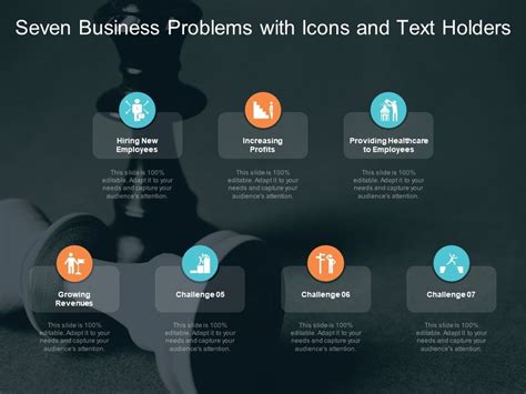 Seven Business Problems With Icons And Text Holders Ppt PowerPoint Presentation Icon Design
