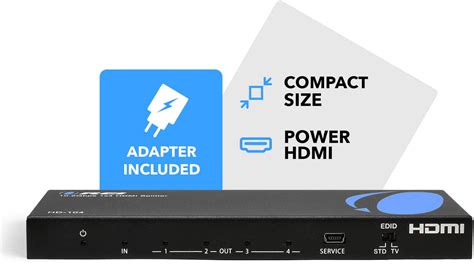 Orei Hd 104 One Input To Four Outputs 1 Port Hdmi Powered Splitter