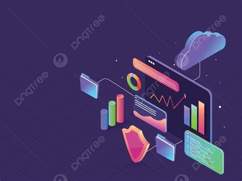 A Visual Representation Of Data Management And Security With A Web Browser In Sync Vector