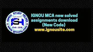 IGNOU MCA New Solved Assignments 2025 And 2025 26 Free Solution Ignou Study Helper Ignou
