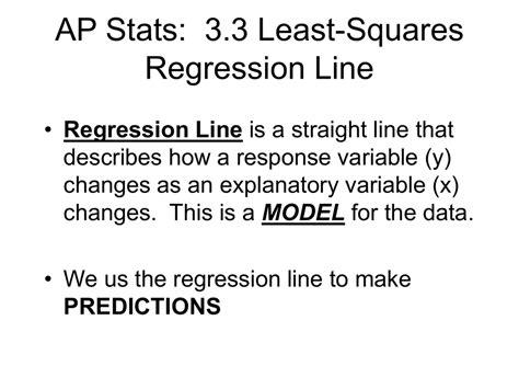 AP Stats Least Squares Regression Line