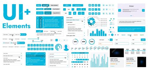 Premium Vector A Set Of Modern Web Interface Elements