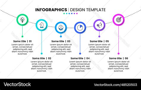 Infographic Template 6 Circles With Icons Vector Image