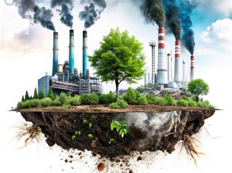 Carbon Sequestration Concept Illustrating Industrial Pollution And