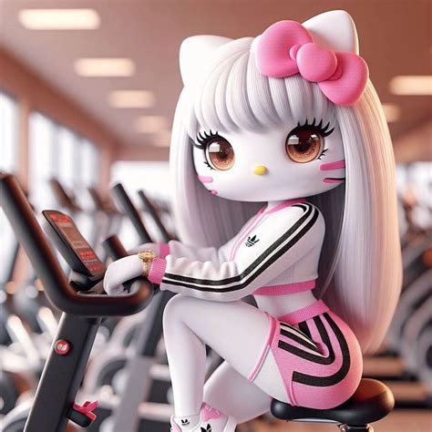 Tanyas Robotkitties 🤖 On Instagram Gym 🏋🏻‍♂️🎽 Hellokitty Aiart Hello Kitty Art Girl