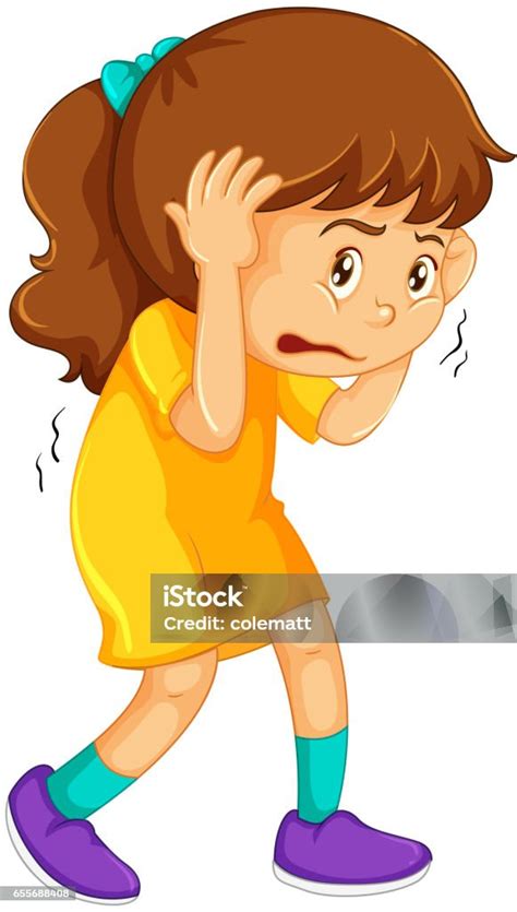 Kleines Mädchen Sucht Angst Stock Vektor Art Und Mehr Bilder Von Angst