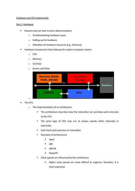 Lecture Hardware And OS Fundamentals Hardware And OS Fundamentals Part Hardware Reasons