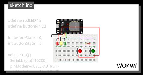 C372buttons1led Wokwi Esp32 Stm32 Arduino Simulator