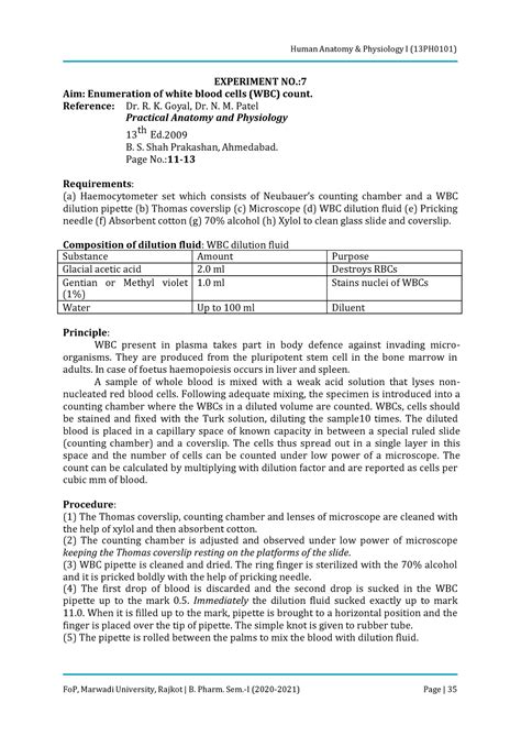 Enumeration Of White Blood Cell WBC Count Human Anatomy