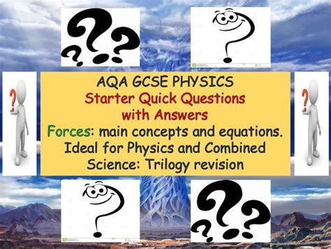 Aqa Gcse Forces Quick Questions Answers Teaching Resources