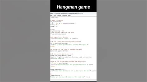 Hangman Game In Python Coding Python Programming Trending
