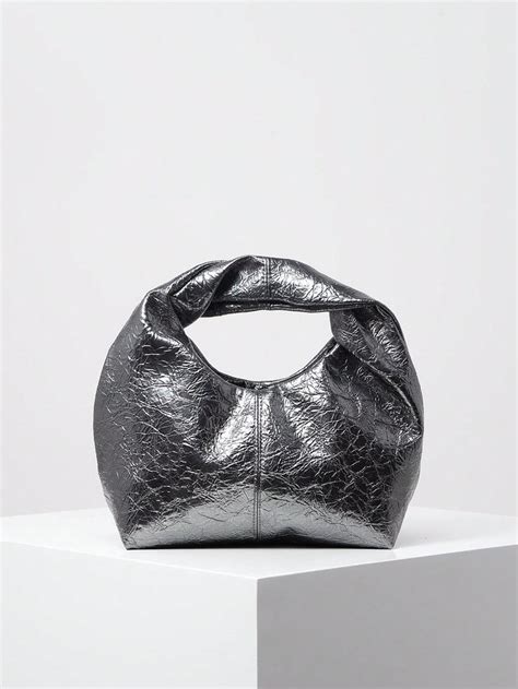 Fashionable Asymmetrical Two Tone Twisted Square Handbag Concise And Versatile Commuter Bag For